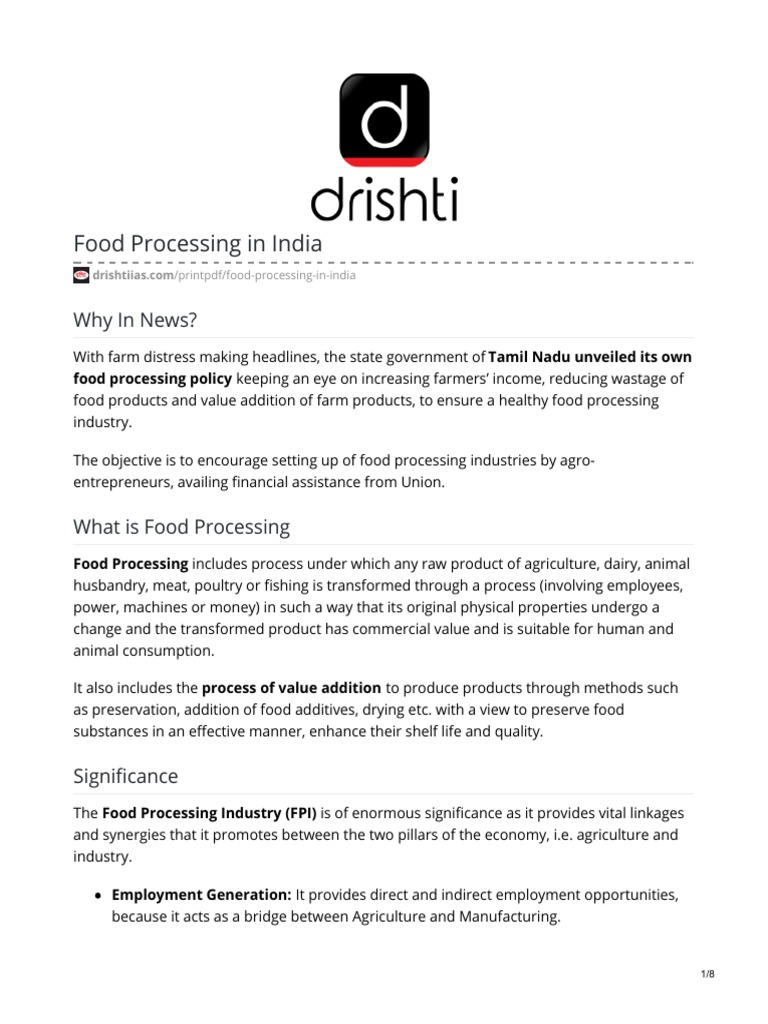 Food Processing in India | PDF | Food Processing | Foods