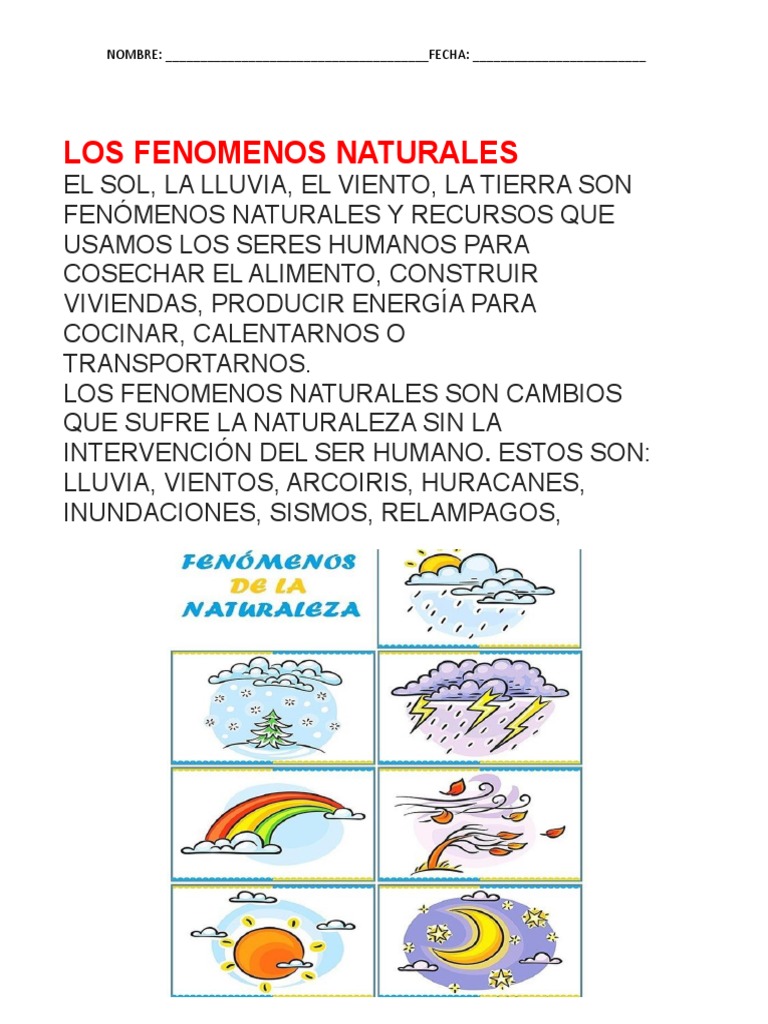 Fenómenos Naturales para Niños | PDF | Semiótica | Ciencia cognitiva