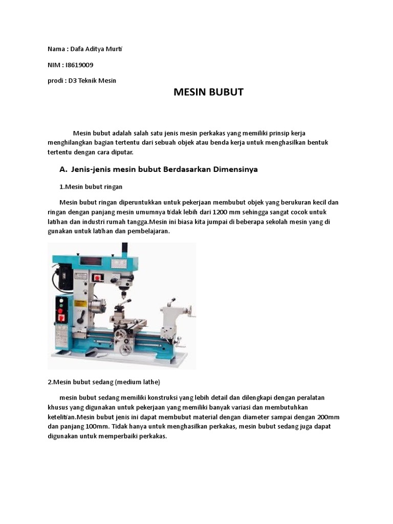 Mesin Bubut | PDF | Griya & Taman | Teknologi & Rekayasa