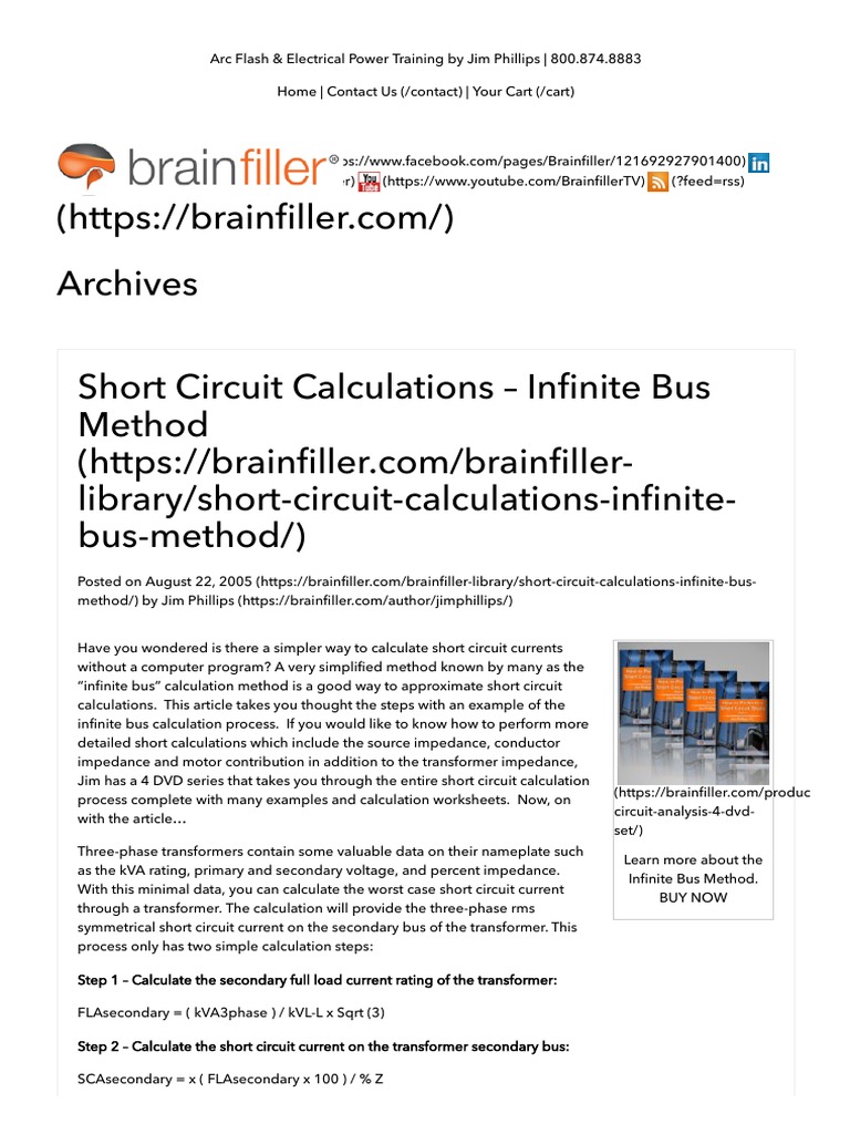 Infinite Bus Short Circuit Calculation | PDF | Transformer | Electrical Impedance
