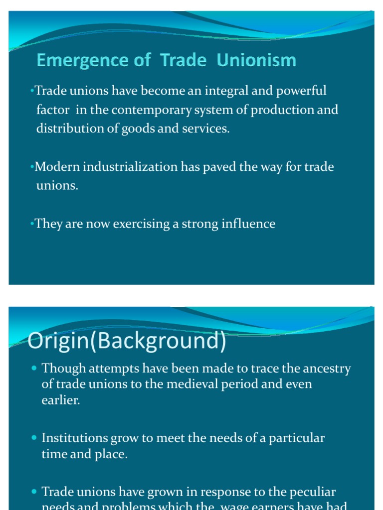 Emergence of Trade Unionism | Trade Union | Socialism