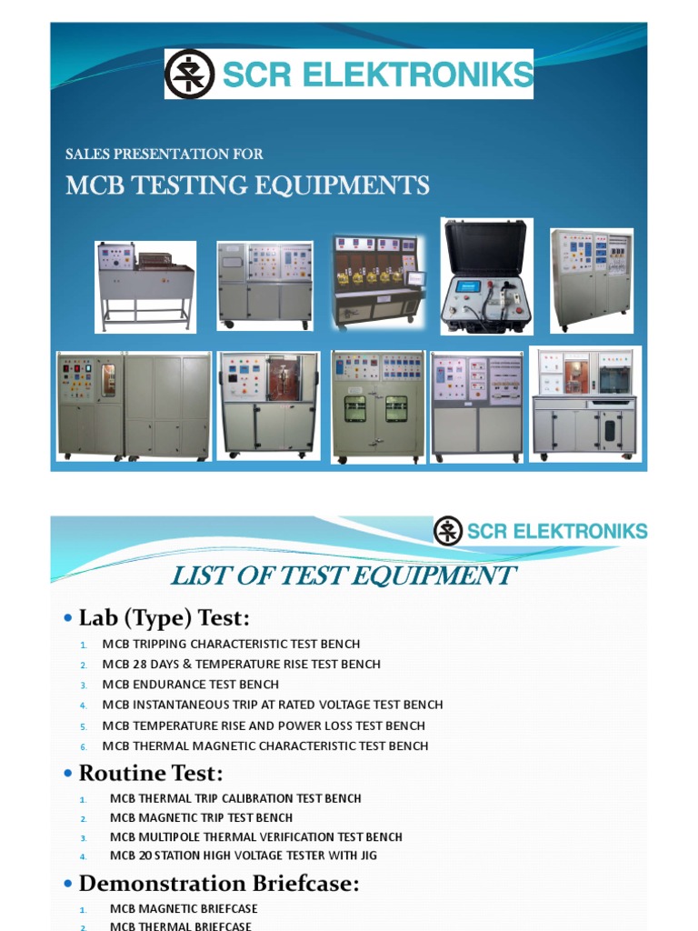 MCB Testing Equipment Sales Presentation | PDF | Microcontroller ...