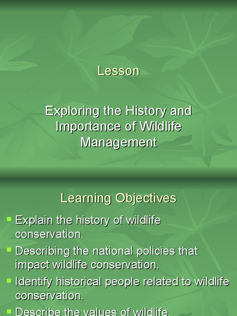 1.history and Importance of Wildlife | PDF | Conservation Biology ...