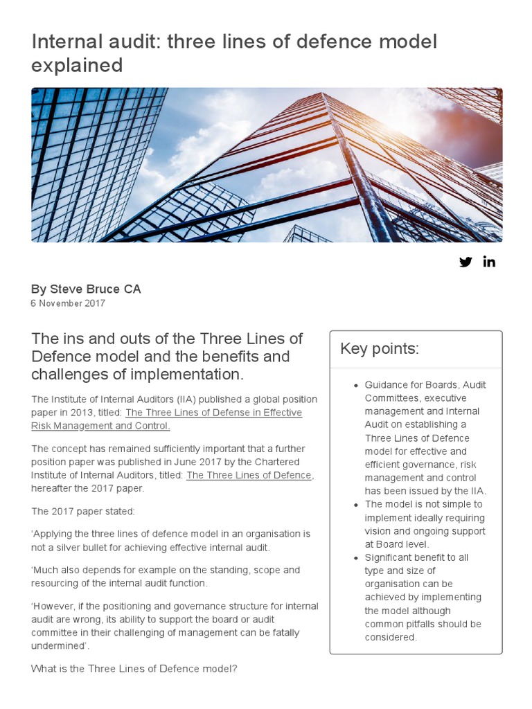 Internal Audit - Three Lines of Defence Model Explained - ICAS | PDF ...