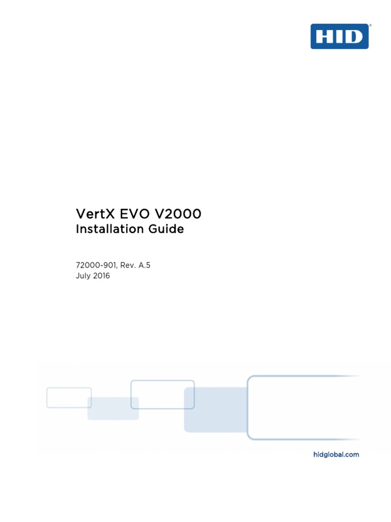 72000-901 A.5 Vertx Evo v2000 Inst Guide en | PDF | Electrical ...