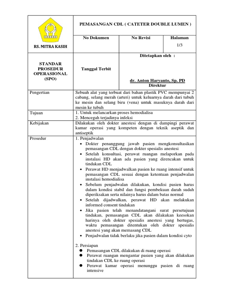 SOP Pemasangan CDL | PDF