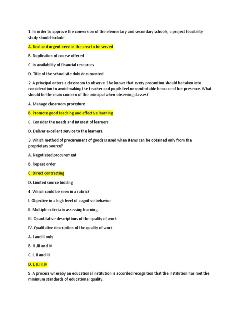 NQESH Reviewer 2025 with Answers PDF | PDF | Teachers | Leadership