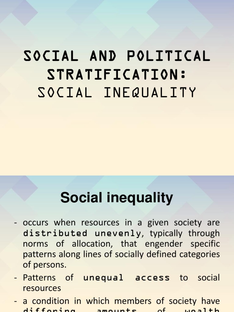 Social and Political Stratification | PDF | Social Inequality ...