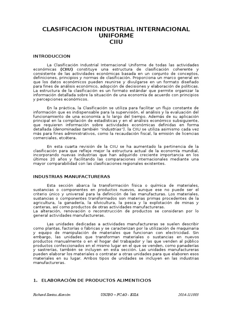 2 (Ciiu) Clasificacion Industrial Internacional Uniforme | PDF | Aceite vegetal | Carne