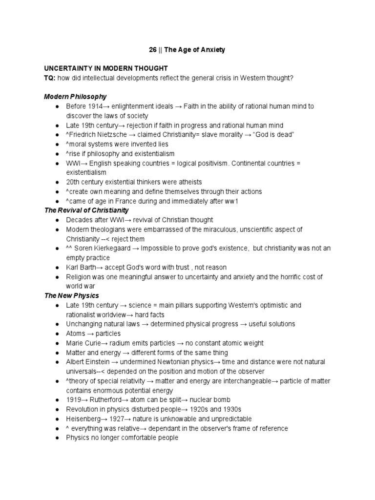 Modern Thought and Cultural Shifts | PDF | Great Depression | Id