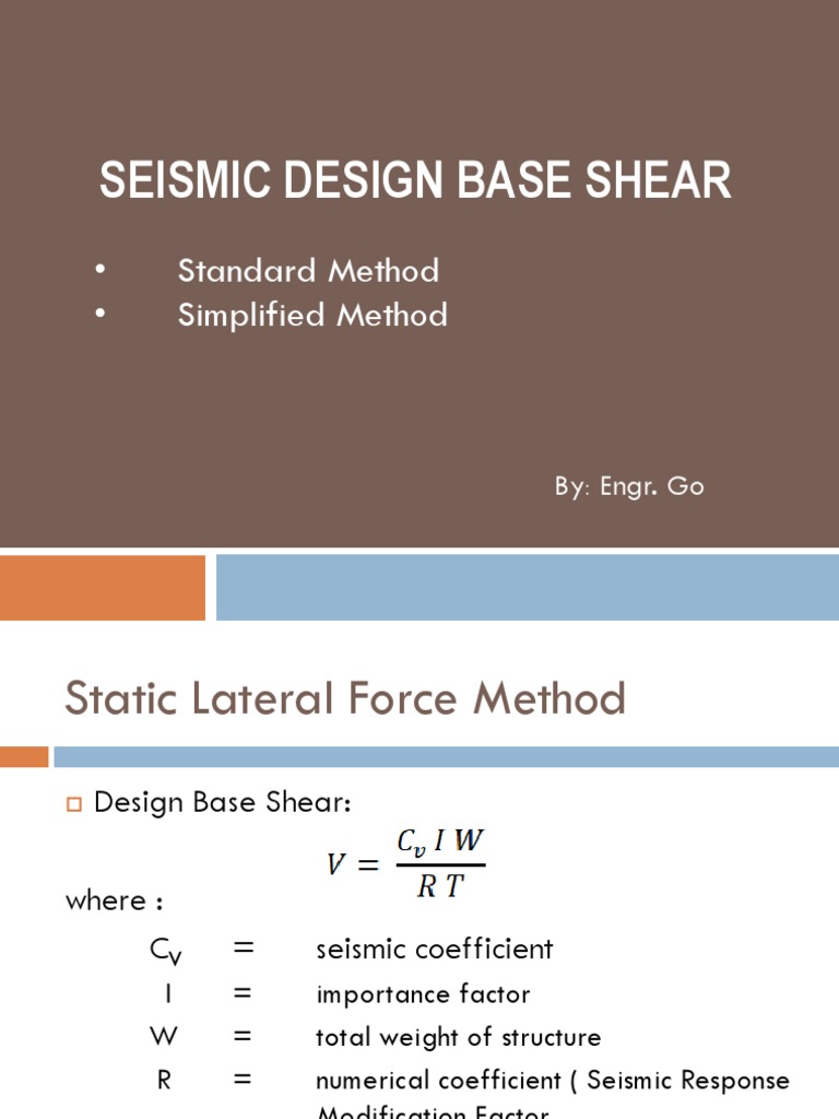 Base Shear Seismic | Moment Magnitude Scale | Earthquakes