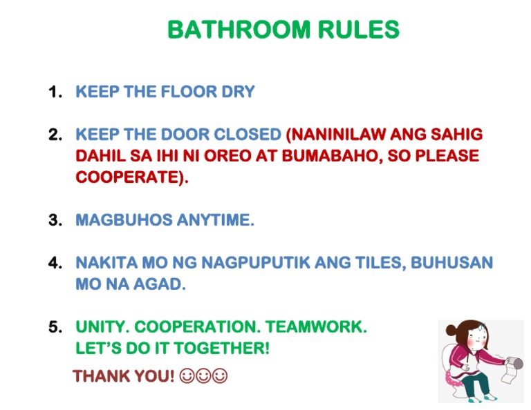 Bathroom Rules and Signage Guidelines | PDF