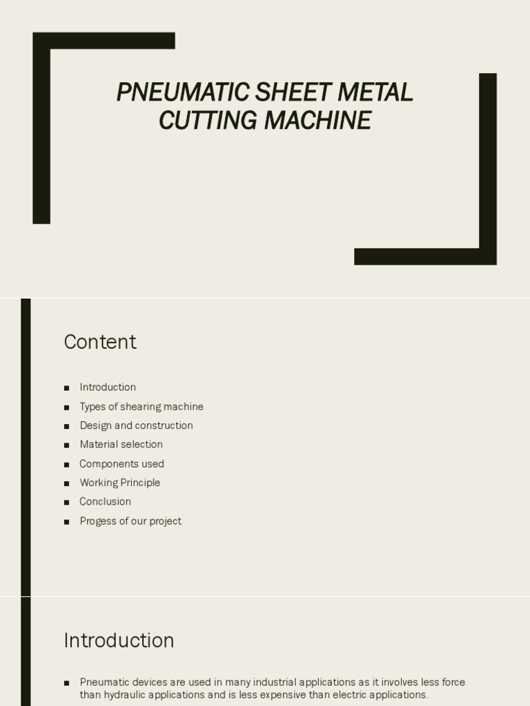 Pneumatic Sheet Metal Cutting Machine | PDF | Sheet Metal | Pneumatics