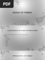 Design of Forebay | PDF | Reservoir | Dam