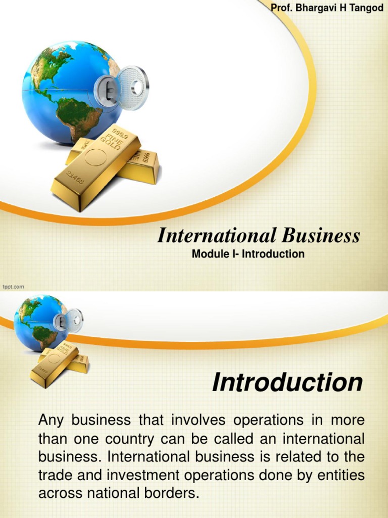 Module 1 | PDF | International Business | Trade