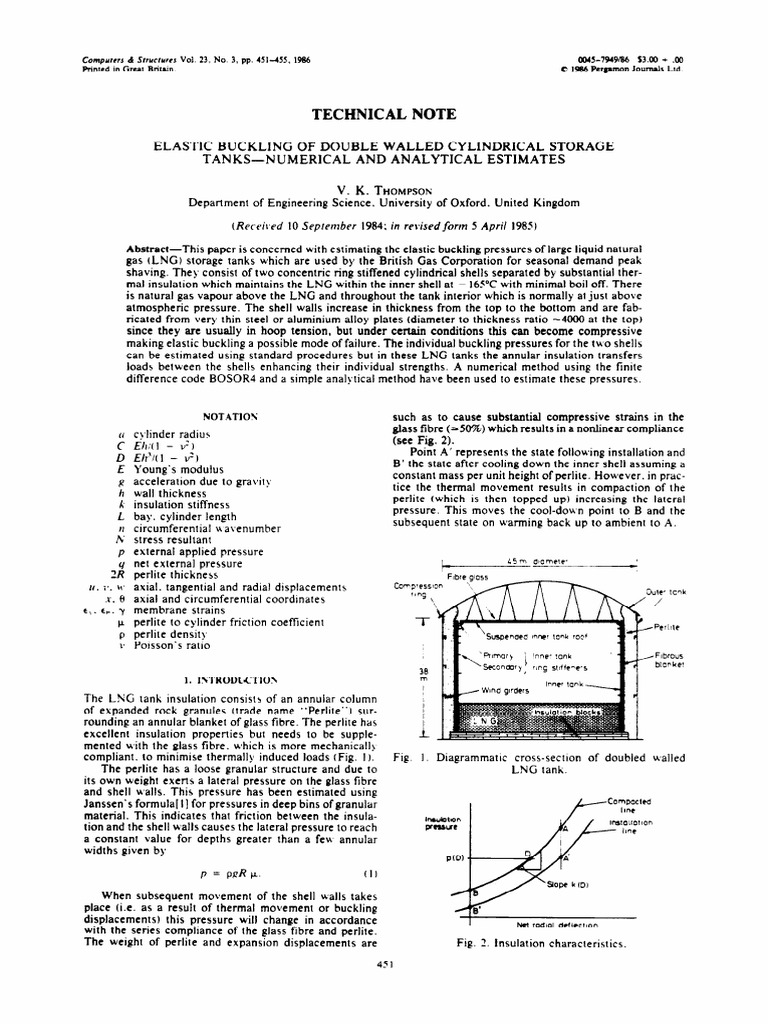 Elastic Buckling of LNG Storage Tanks | PDF | Buckling | Liquefied ...
