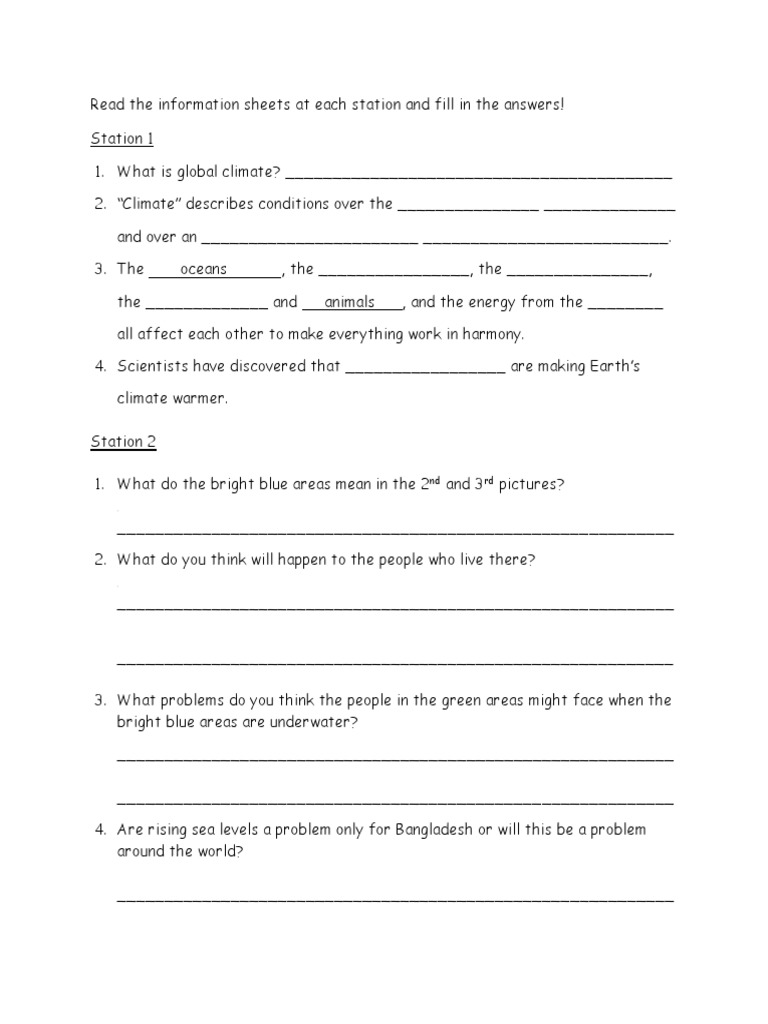 Science 7 - Worksheet Questions | PDF