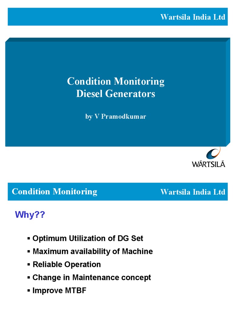 Condition Monitoring of Diesel Generators | PDF | Diesel Engine ...