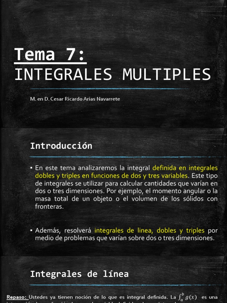 Tema 7 Integrales Multiples-20-1 | PDF | Integral | Sistema coordinado