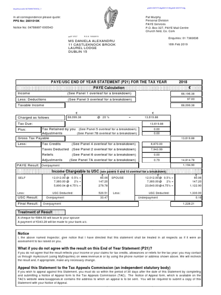 Statement of Liability 2018 476889700054 | PDF | Microeconomics | Taxes