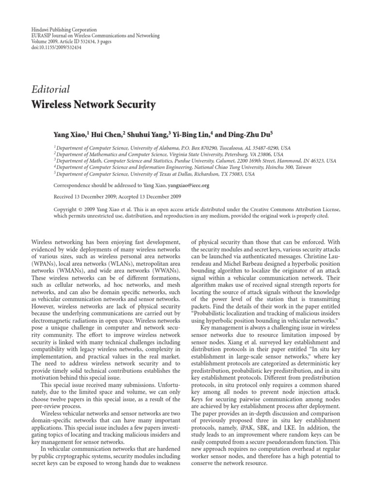 Wireless Network Security | PDF | Wireless Ad Hoc Network | Computer ...