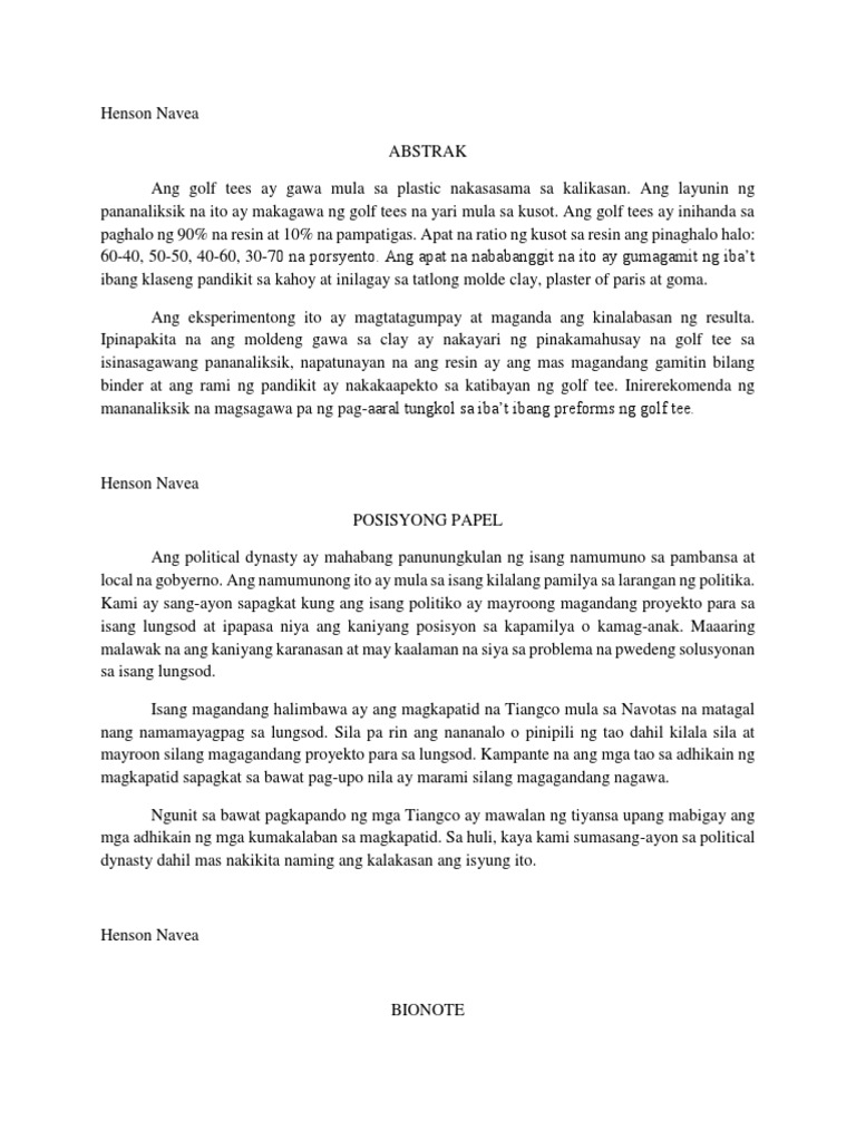 Sample of Abstak Tagalog | PDF