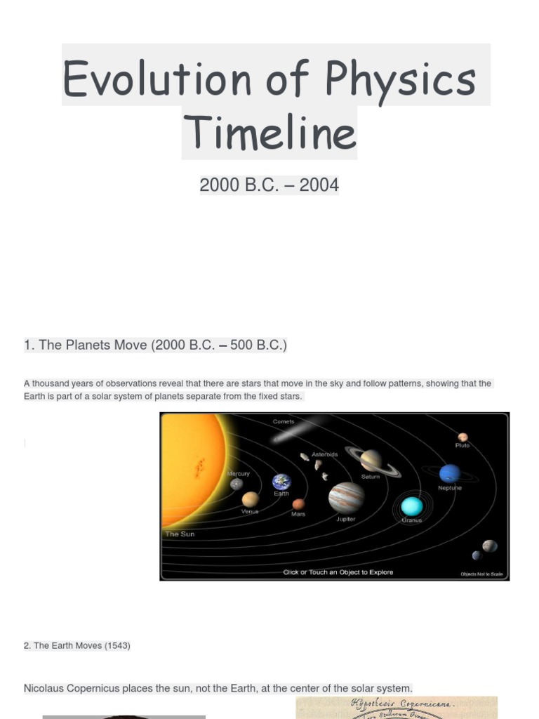 Evolution of Physics Timeline | PDF | Neutron | Light