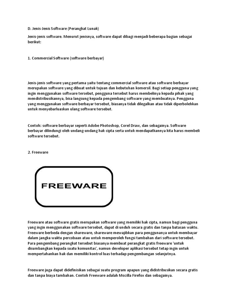 Jenis-Jenis Software | PDF