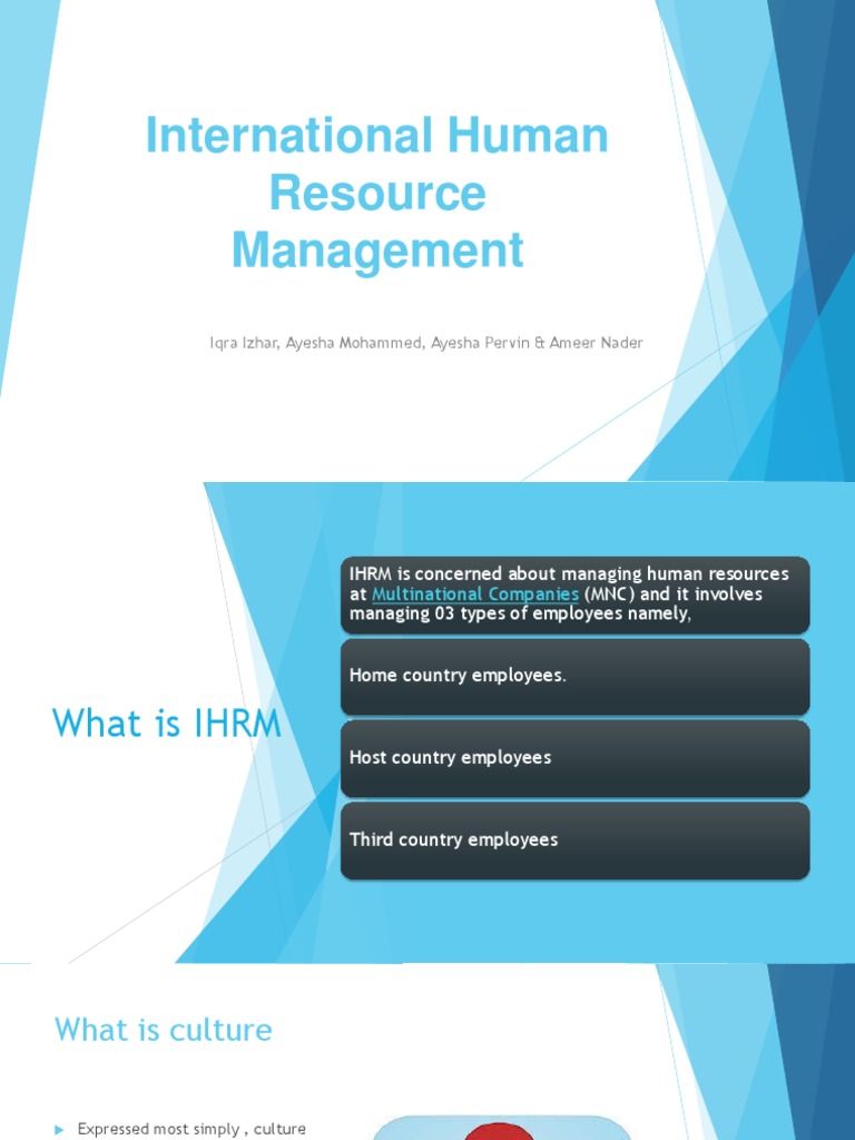 IHRM | PDF | Human Resource Management | Multinational Corporation