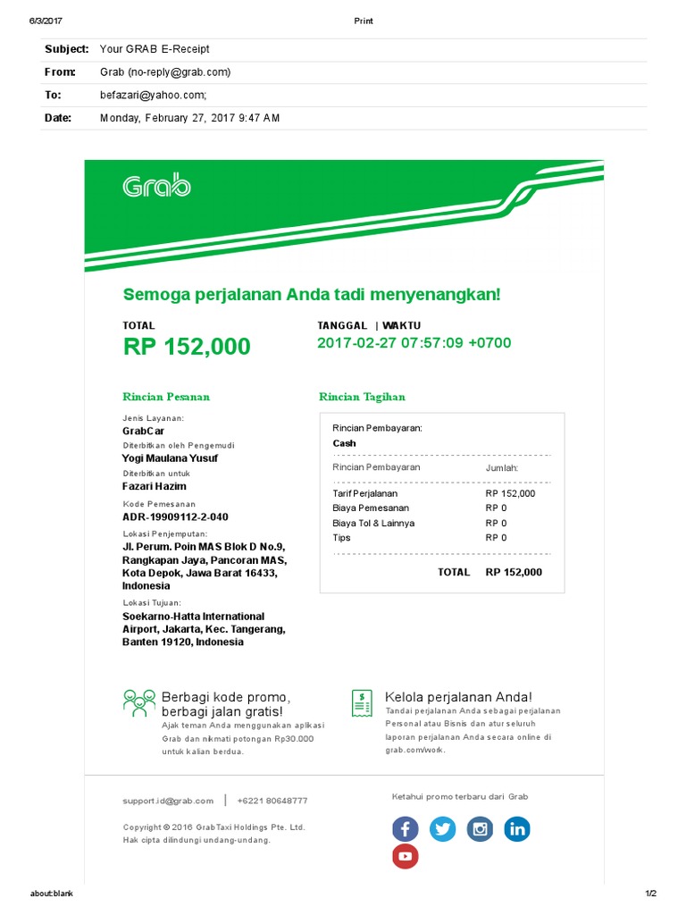 Grab Receipt | PDF