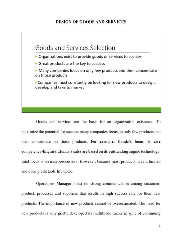 Chapter 5 Design of Goods and Services | PDF | Product Lifecycle ...