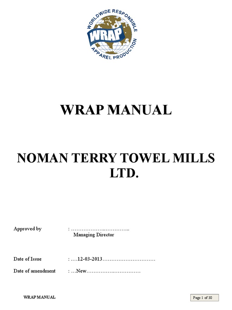 WRAP Manual English | PDF | Overtime | Employment