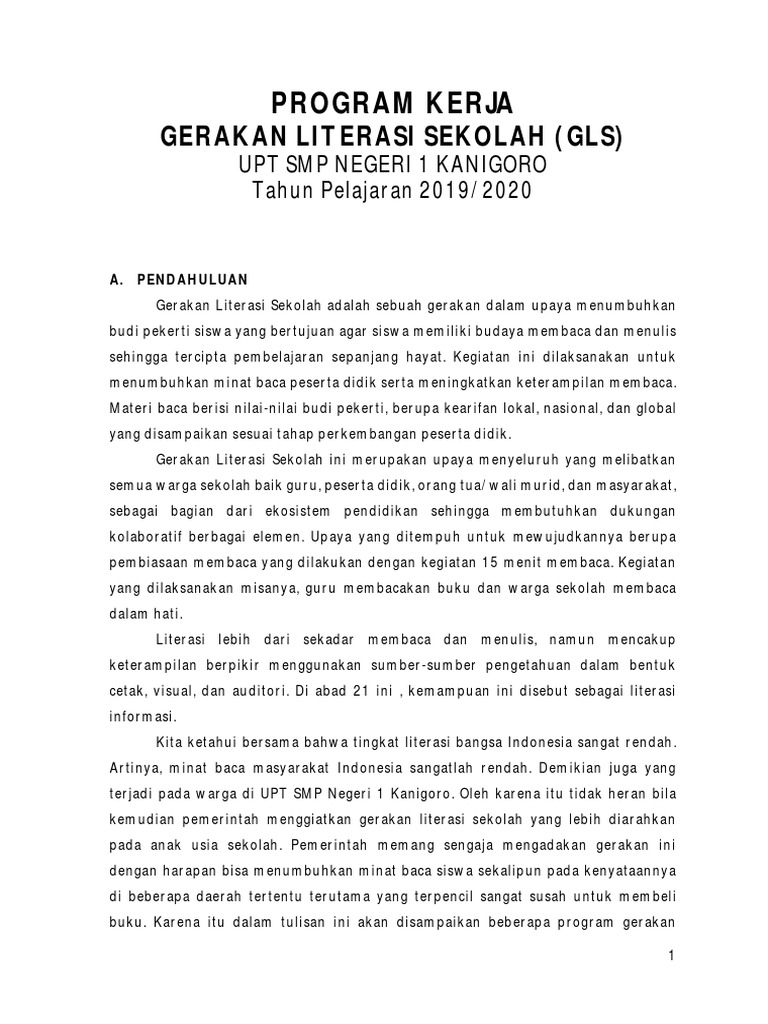 Program Kerja GLS | PDF