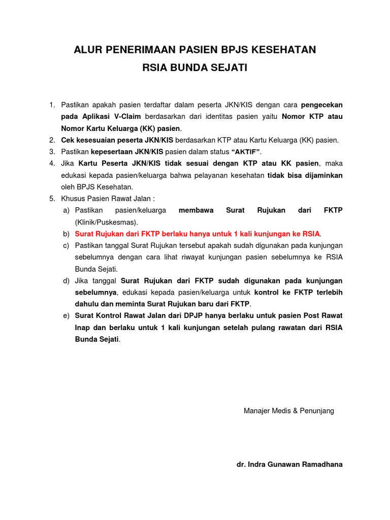 Alur Penerimaan Pasien BPJS Kesehatan | PDF