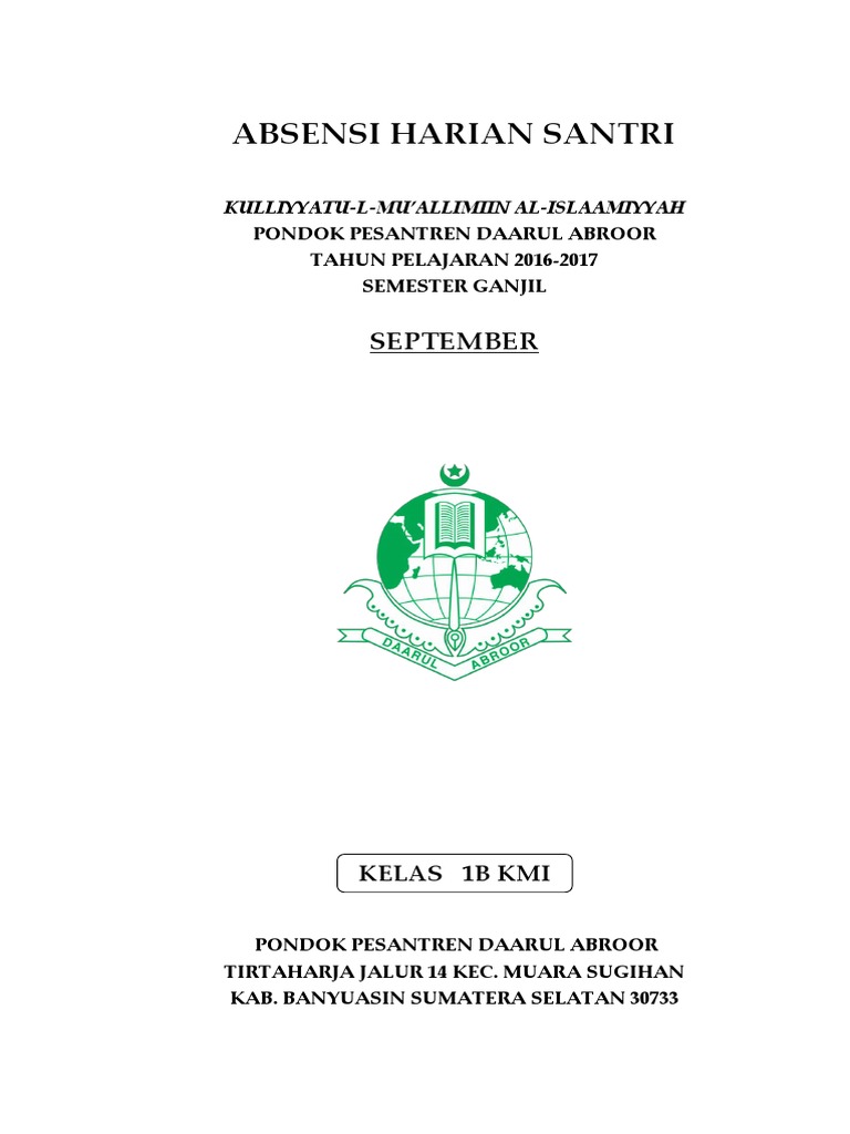 Cover Absensi Santri | PDF