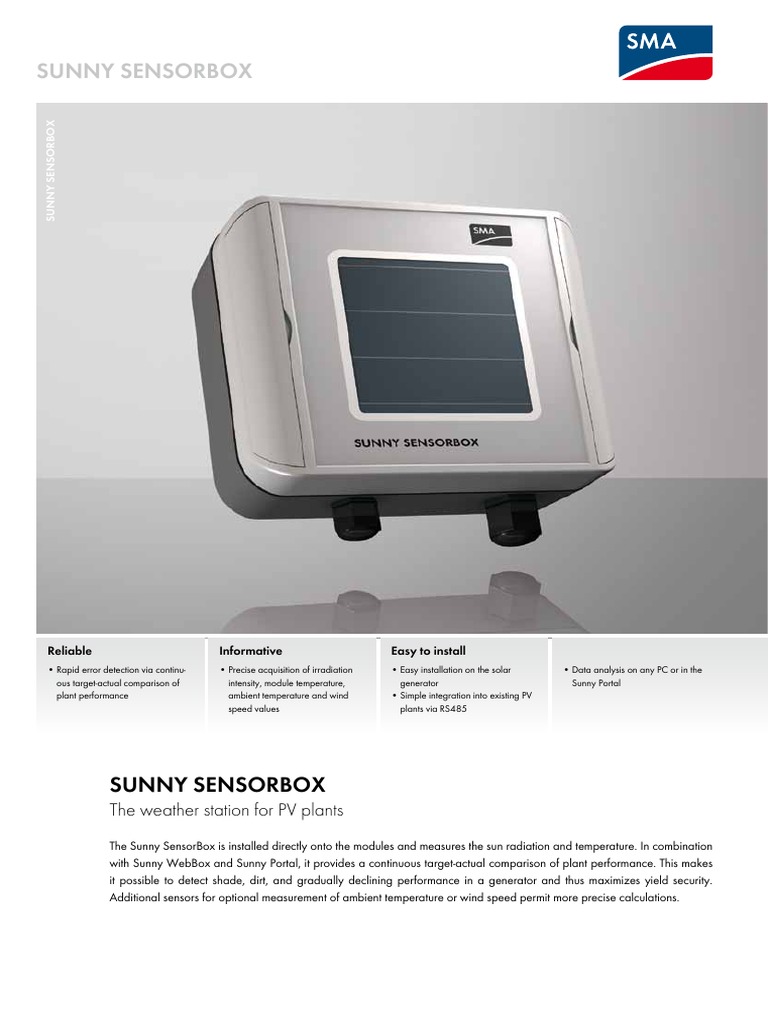 Sunny Sensorbox Datasheet | PDF | Photovoltaic System | Electromagnetism