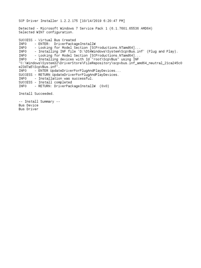 SCP Driver Installer Success Report | PDF | Games & Activities | Computers