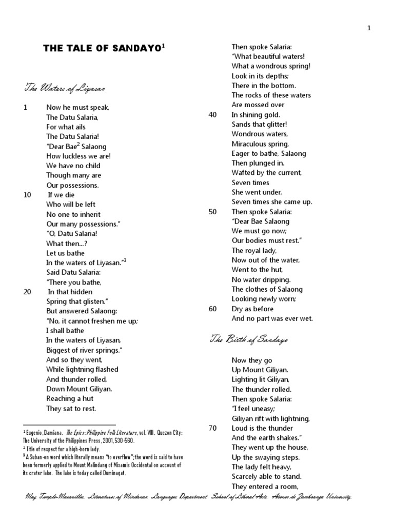 The Tale of Sandayo | PDF