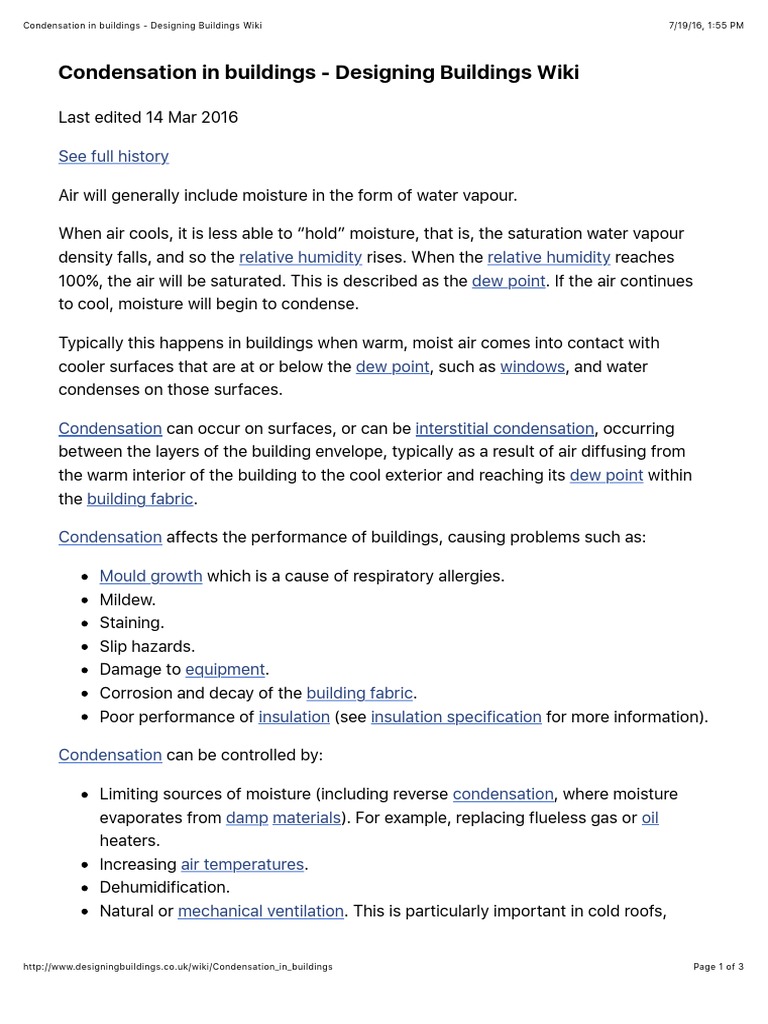 Condensation in Buildings - Designing Buildings Wiki | PDF ...