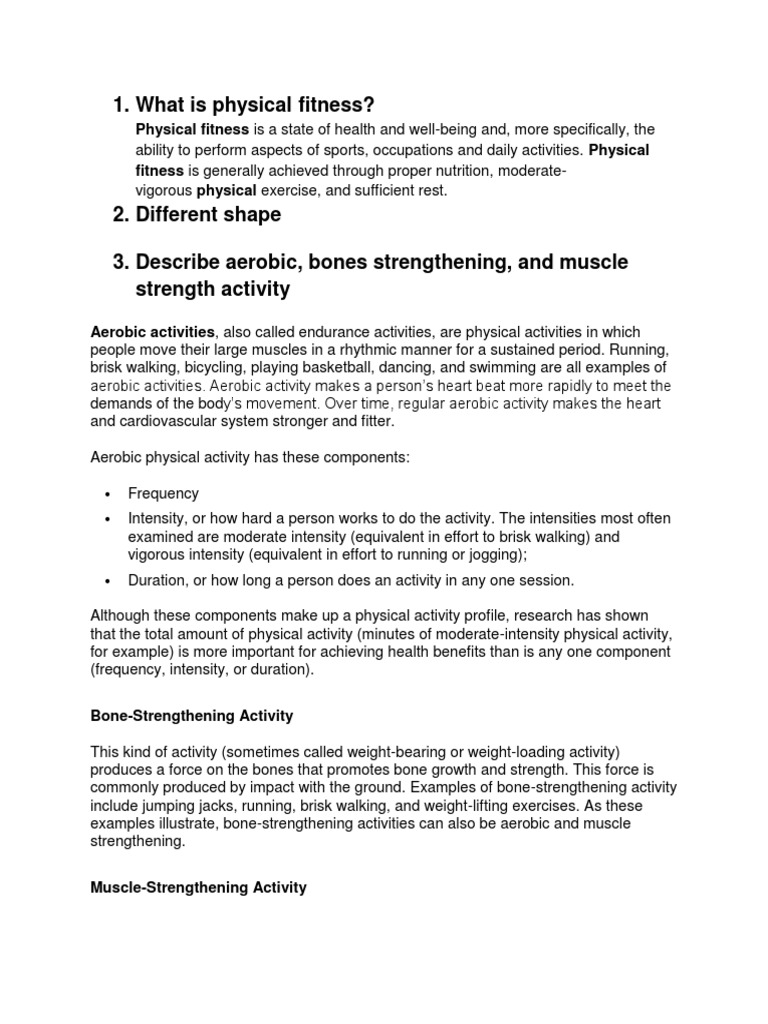 What Is Physical Fitness | PDF | Strength Training | Aerobic Exercise