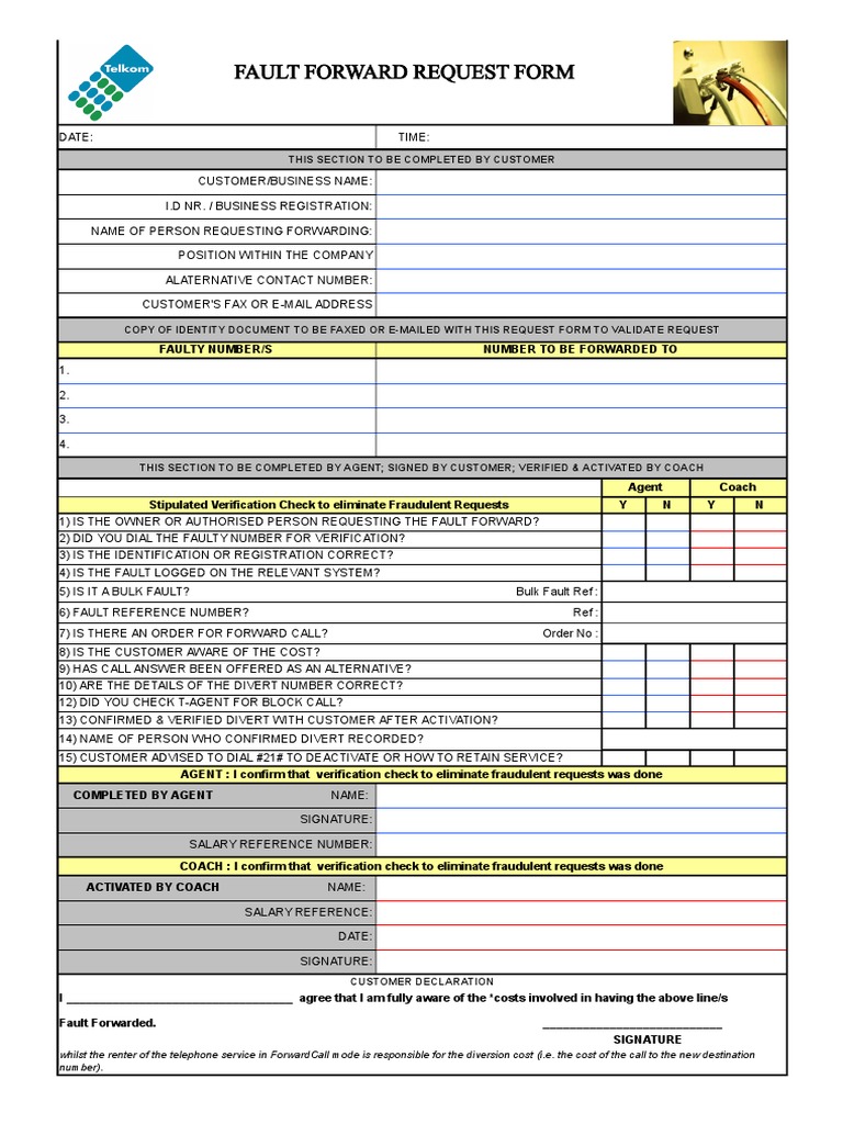 Fault Forward Form | PDF | Identity Document | Business
