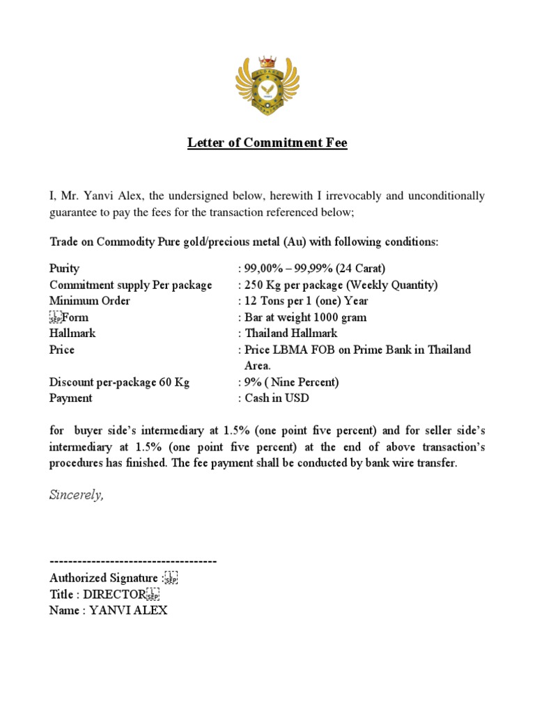 Letter of Commitment Fee | PDF