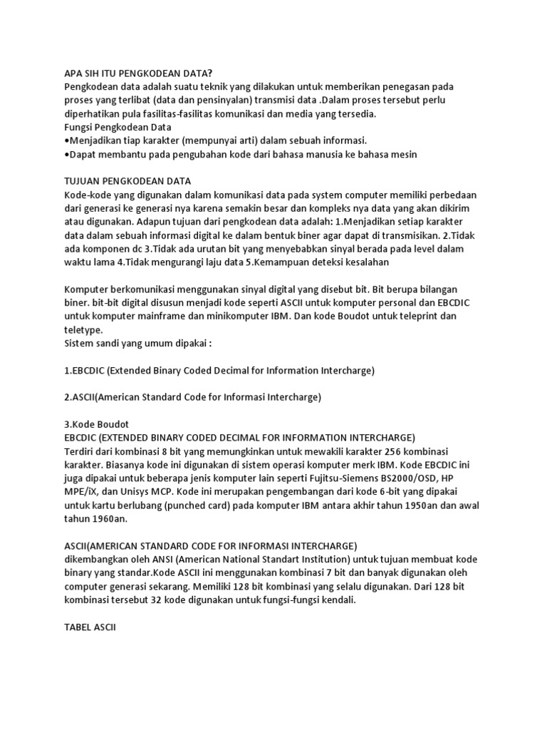 Pengkodean Data | PDF