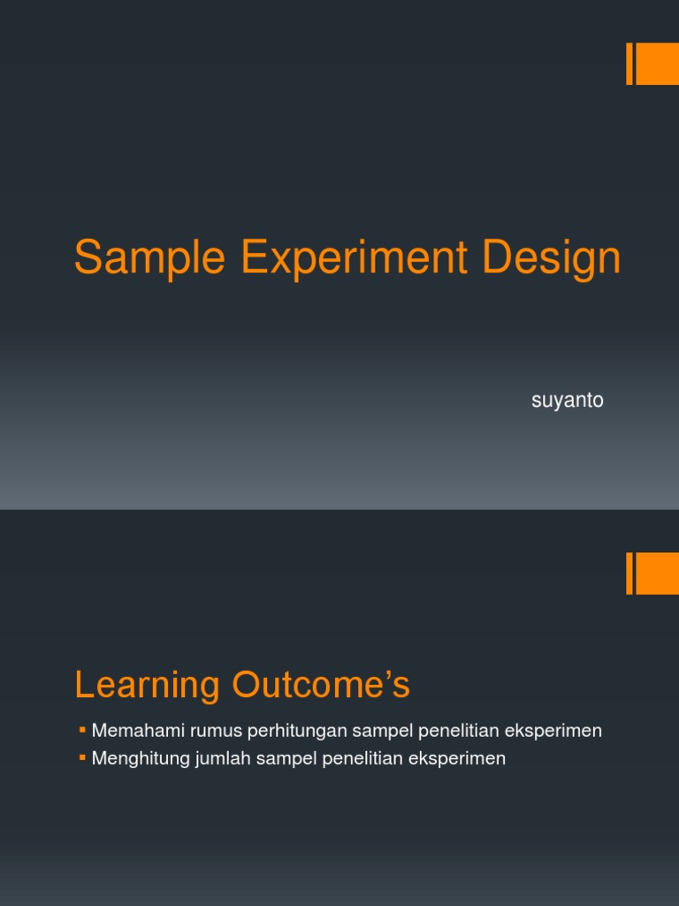 Sample Experiment Design | PDF | Metode & Bahan Ajar | Kesehatan Holistik