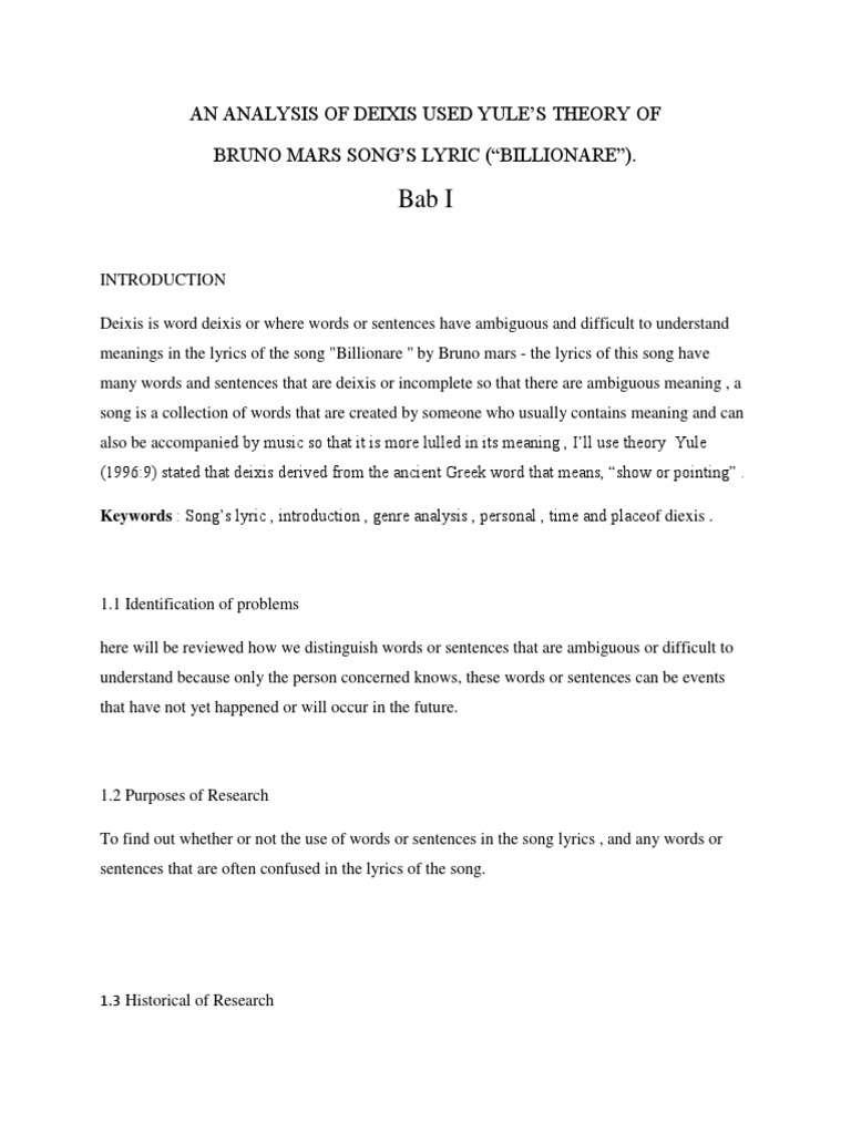 AN ANALYSIS OF DEIXIS USED YULE by Tiur 17810008 & Hasyanty Turnip ...