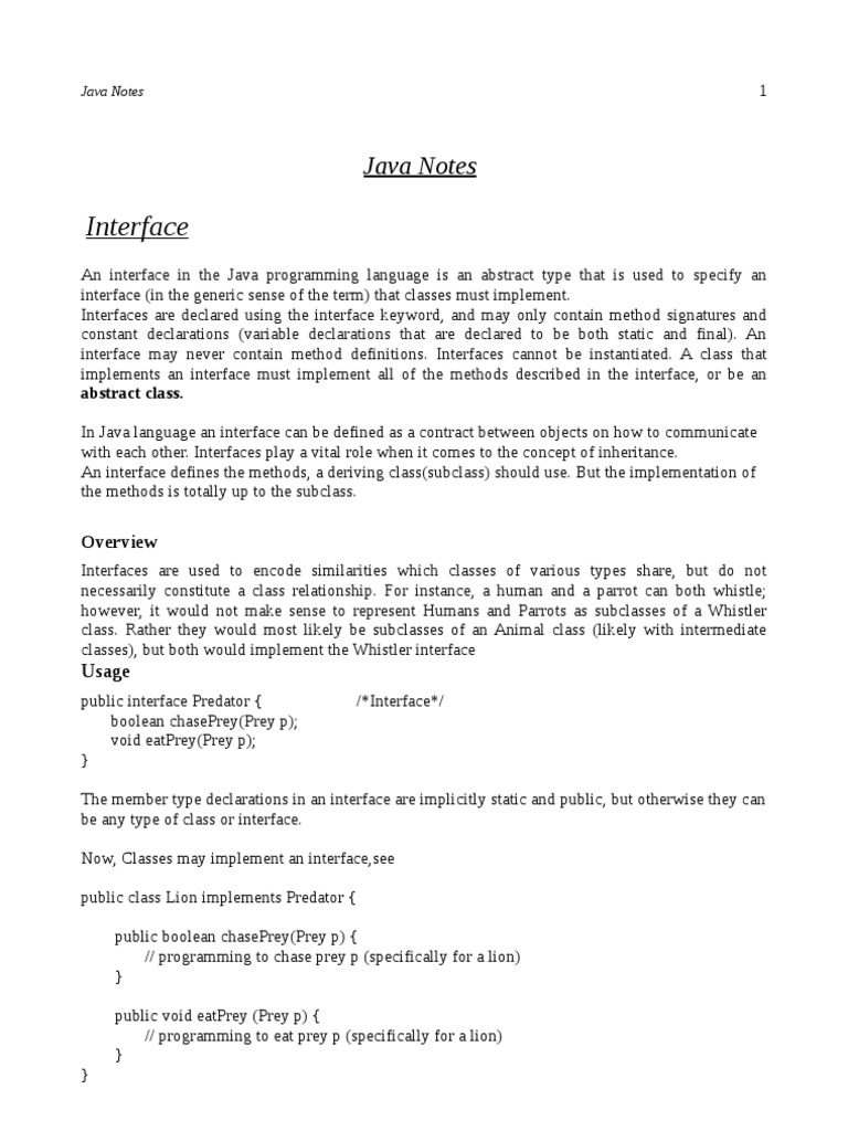 Java Notes Pdf Class Computer Programming Method Computer Programming