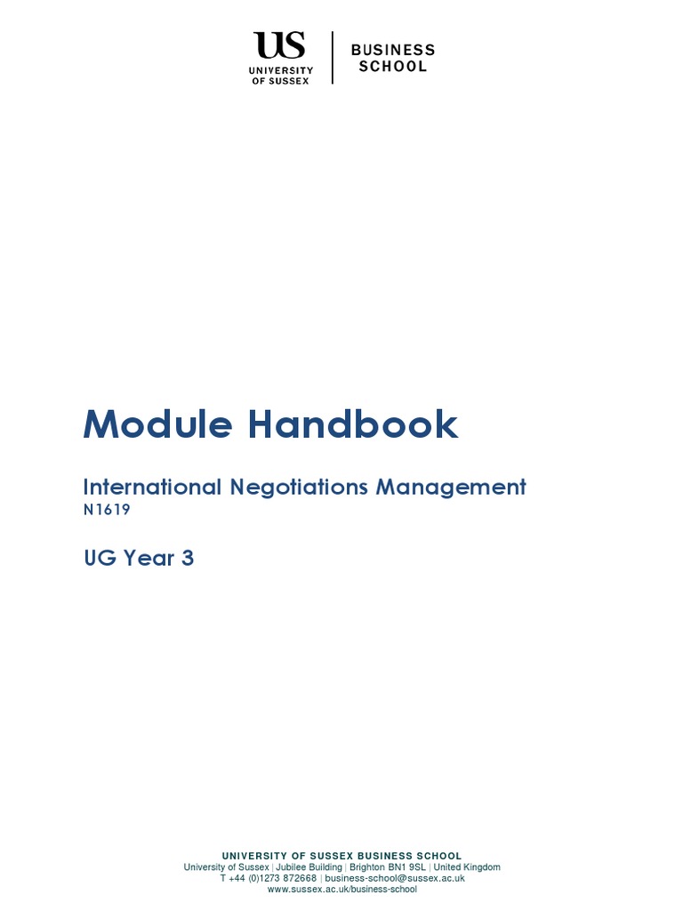 Module Handbook for International Negotiations Management | PDF ...
