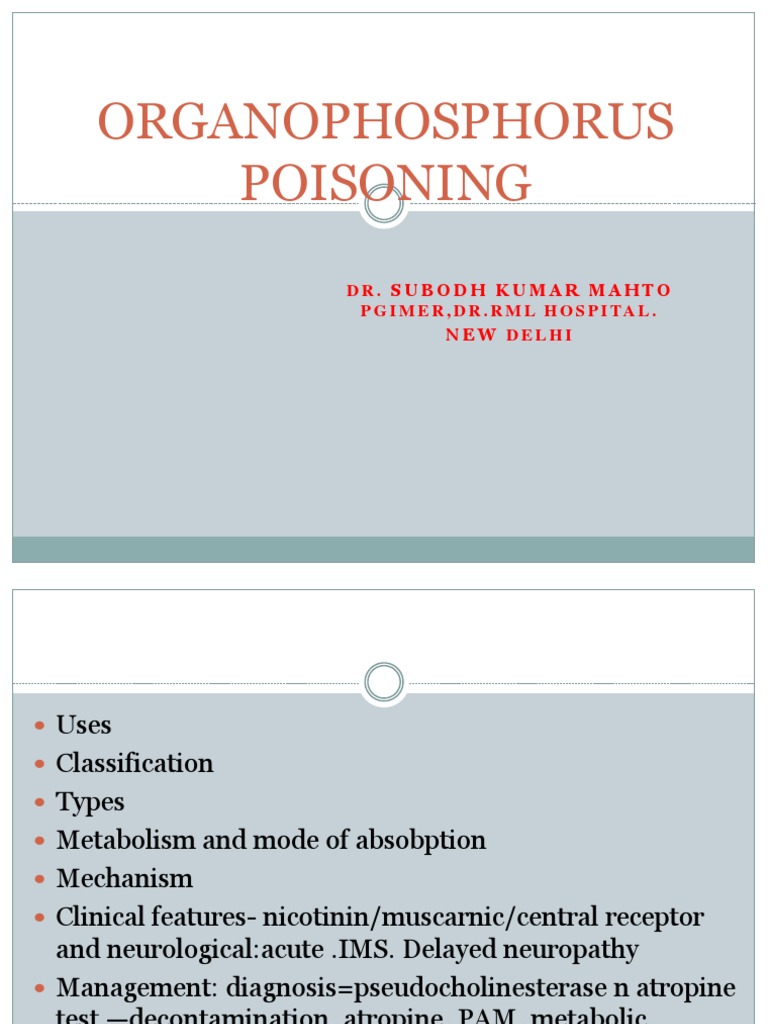 Opc Poisoning | PDF | Acetylcholine | Medical Specialties