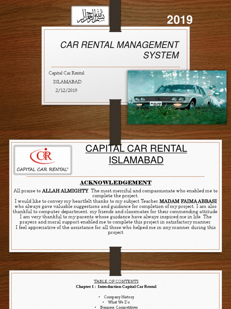 Capital Car Rental Management System | PDF | Computing | Business