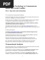 Transactional Analysis Handout | PDF | Mental Health | Cognitive Science